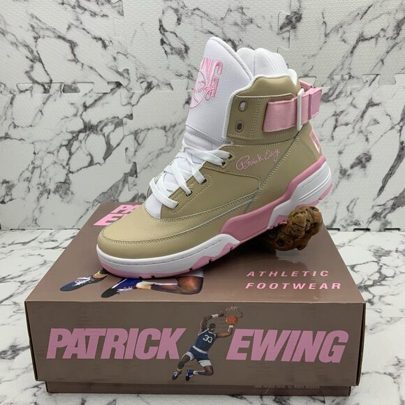 Patrick Ewing | Shoes | Mens Patrick Ewing 33 Hi Khaki Linen Pink White ...